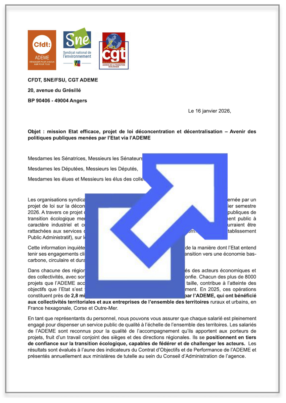 ADEME : la CGT, CFDT et FSU interpellent les parlementaires - FNEE CGT